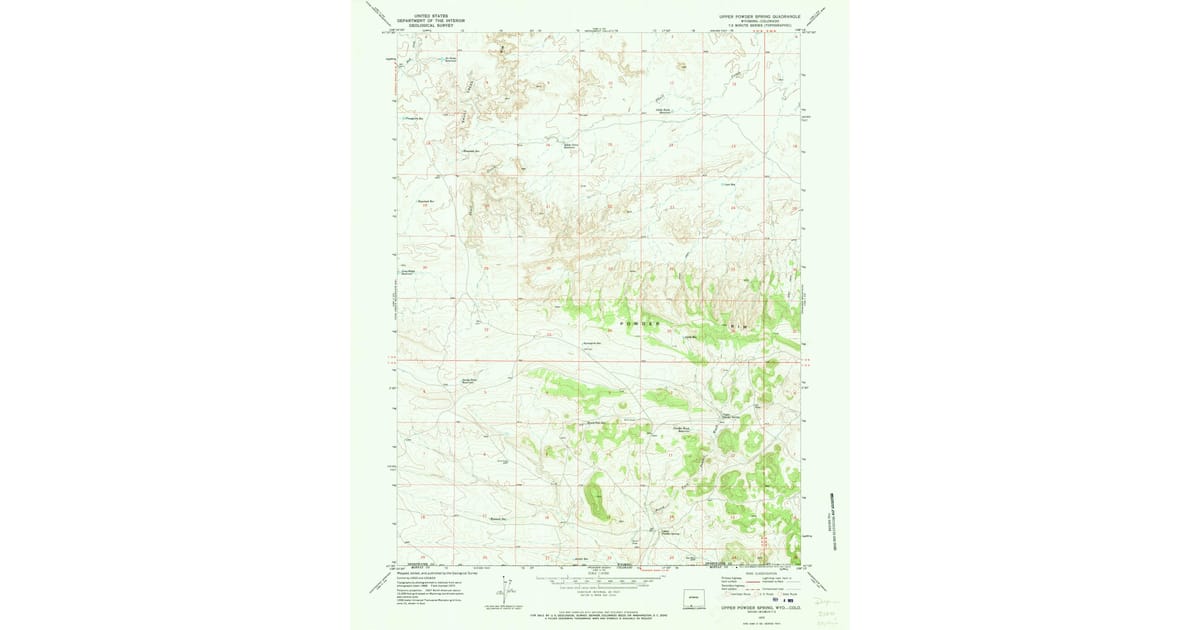 1970 Map of Upper Powder Spring, Sweetwater County, WY — High-Res ...