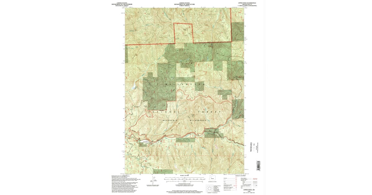 1994 Map of Upper Soda, Linn County, OR — High-Res | Pastmaps