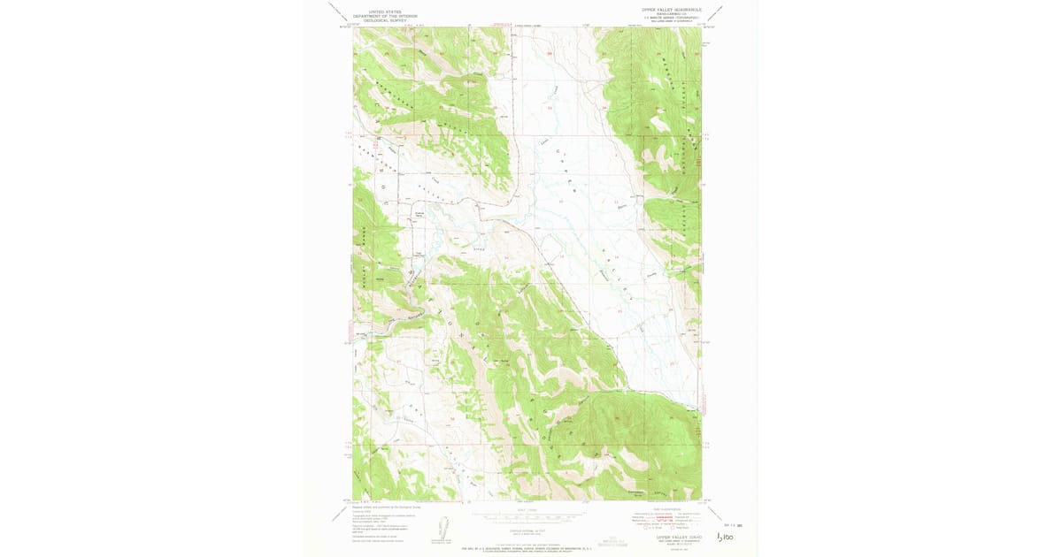1951 Map of Upper Valley, Caribou County, ID — High-Res | Pastmaps