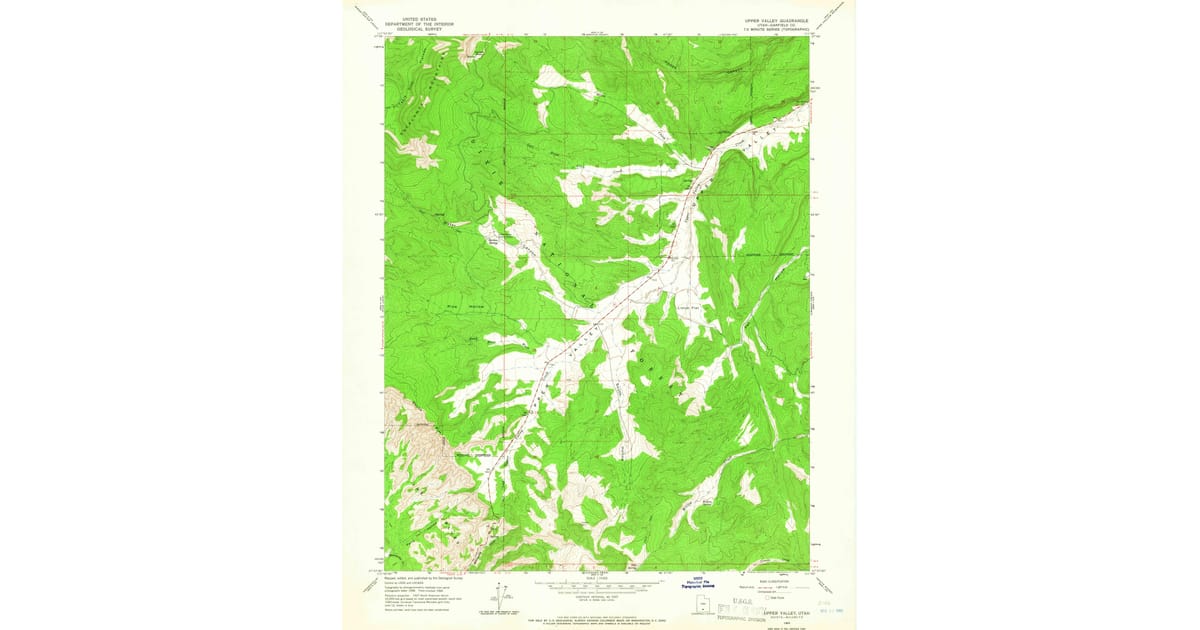 1964 Map of Upper Valley, Garfield County, UT — High-Res | Pastmaps