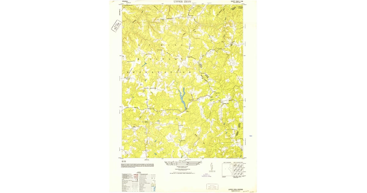 1952 Map of Upper Zion, Caroline County, VA — High-Res | Pastmaps