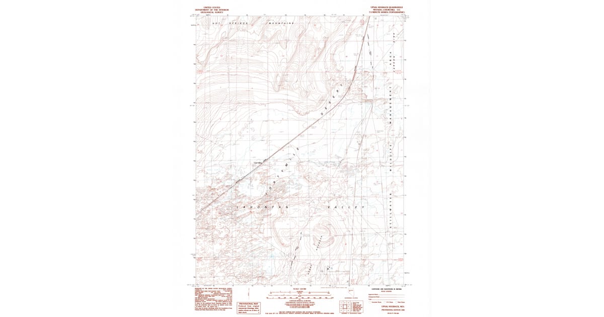 1985 Map of Upsal Hogback, Churchill County, NV — High-Res | Pastmaps