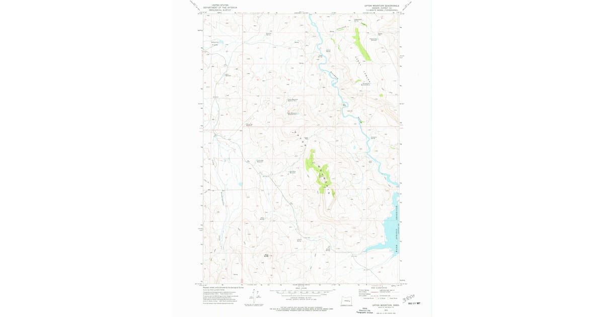 1973 Map of Upton Mountain, Harney County, OR — High-Res | Pastmaps