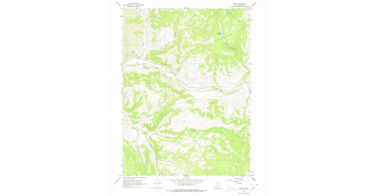 1967 Map of Upton, Summit County, UT — High-Res, 1978 Print | Pastmaps