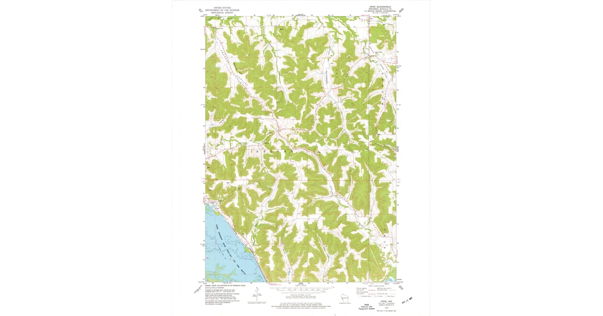 1974 Map of Urne, Buffalo County, WI — High-Res | Pastmaps