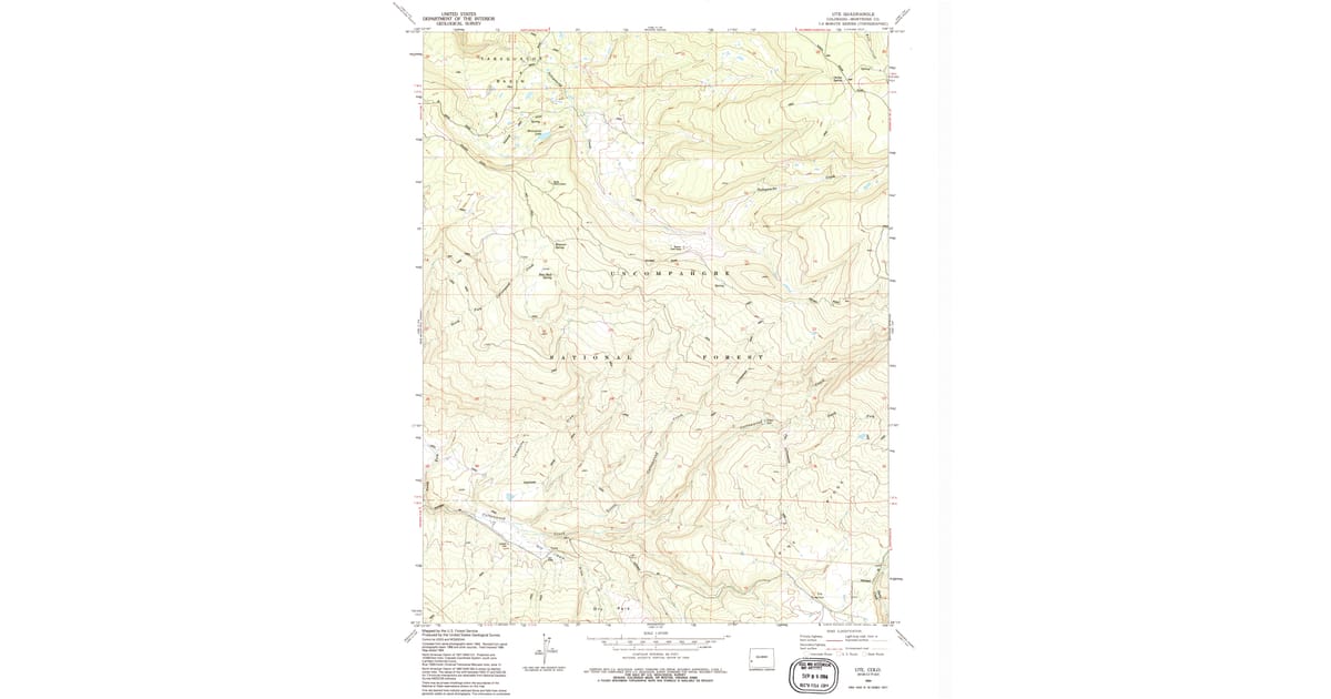 1994 Map of Ute, Montrose County, CO — High-Res | Pastmaps
