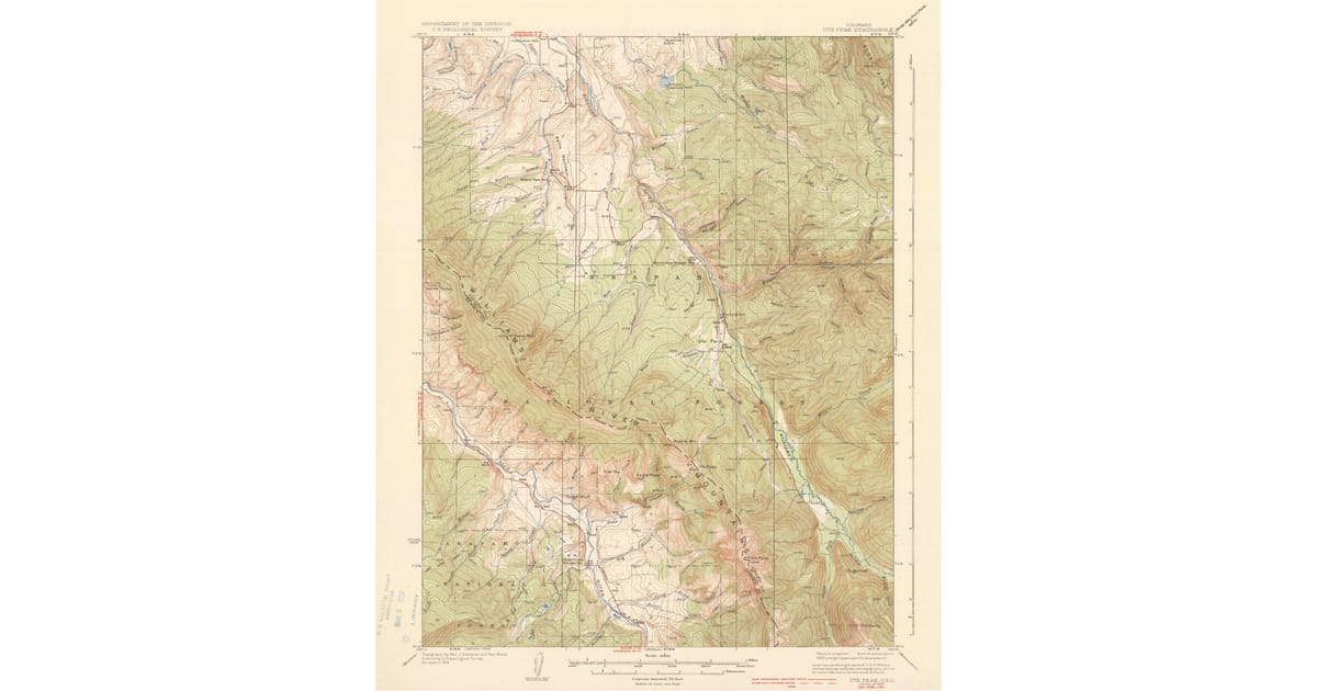 1937 Map of Ute Peak, Grand County, CO — High-Res | Pastmaps