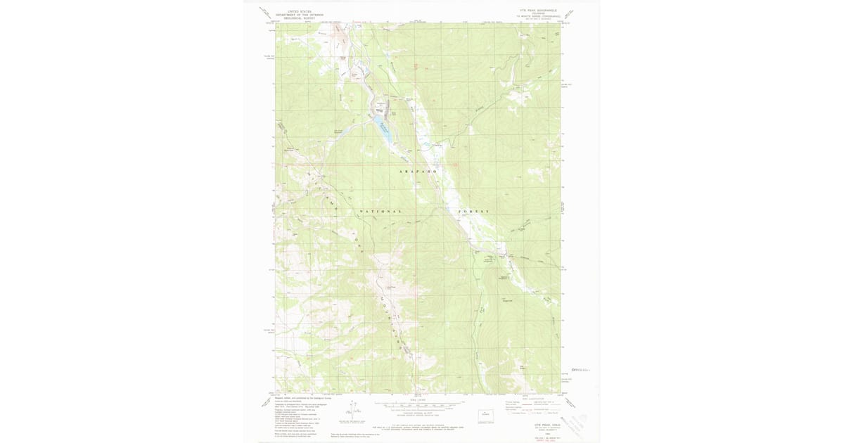 1980 Map of Ute Peak, Grand County, CO — High-Res | Pastmaps