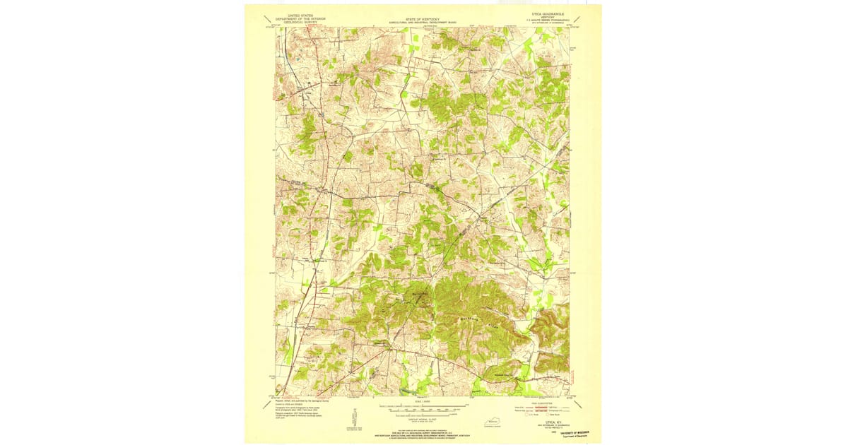 1953 Map of Utica, KY — High-Res | Pastmaps