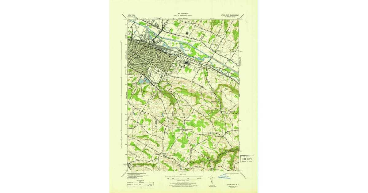 1945 Map of Utica East, Herkimer County, NY — High-Res | Pastmaps