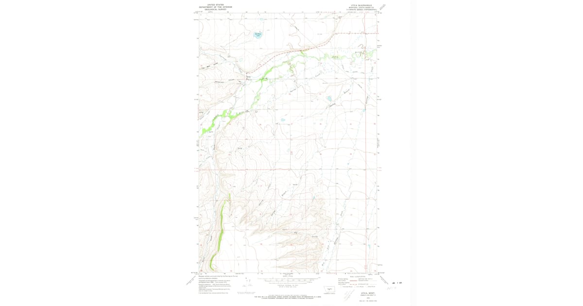 1970 Map of Utica, MT — High-Res | Pastmaps
