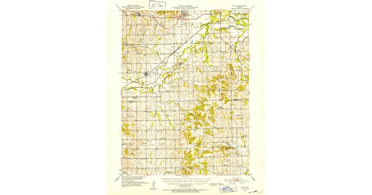 1951 Map of Utica, MO — High-Res | Pastmaps