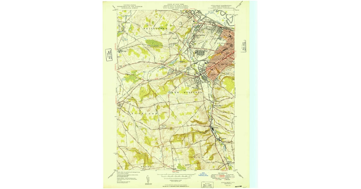 1949 Map of Utica West, Oneida County, NY — High-Res | Pastmaps