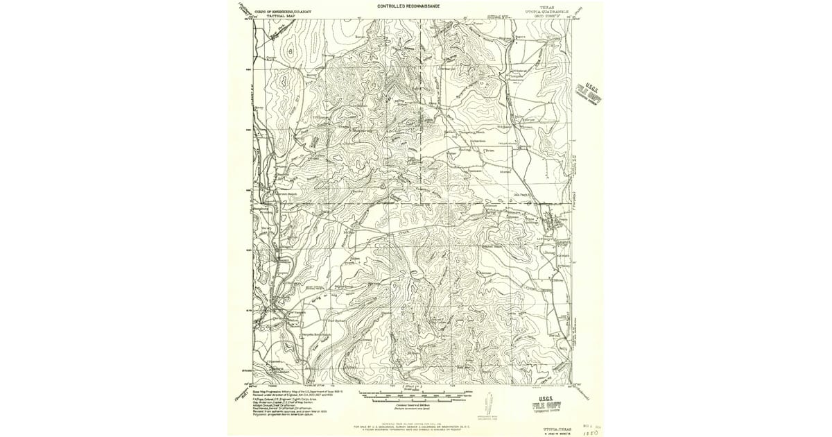 1956 Map of Utopia, TX — High-Res | Pastmaps