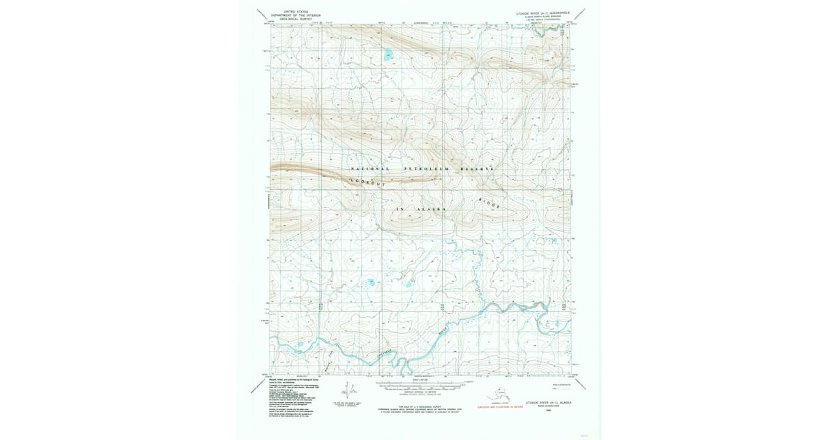 1984 Map of Utukok River A-1, North Slope Borough, AK — High-Res | Pastmaps