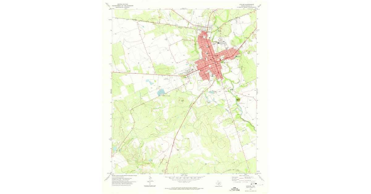 1971 Map of Uvalde, TX — High-Res | Pastmaps