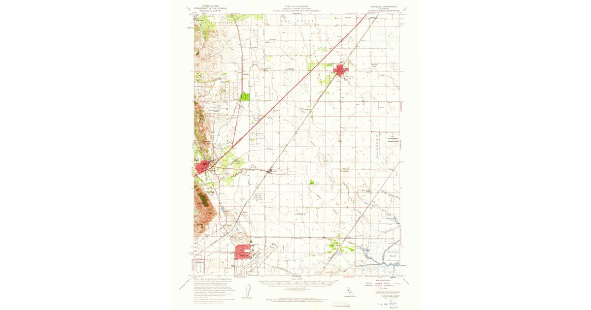 1953 Map of Vacaville, CA — High-Res | Pastmaps