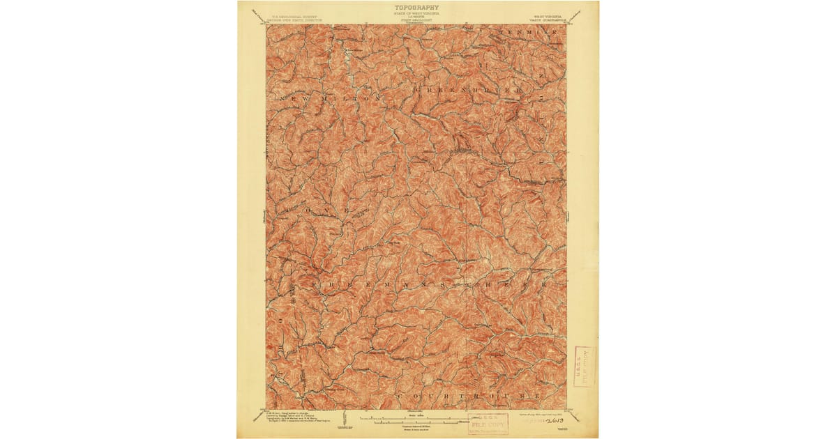 1904 Map of Vadis, Lewis County, WV — High-Res, 1913 Print | Pastmaps