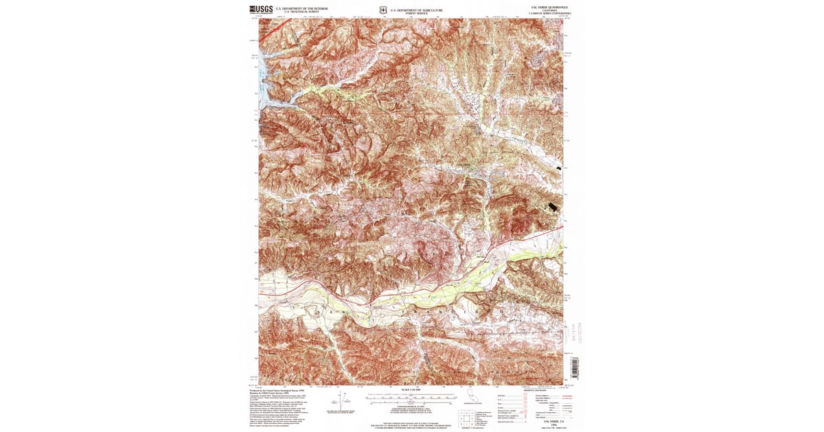 1995 Map of Val Verde, CA — High-Res | Pastmaps
