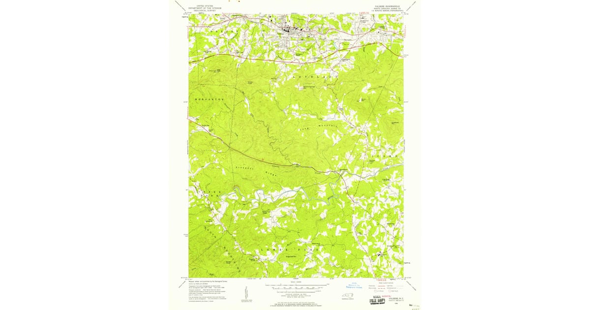 1956 Map of Valdese, NC — High-Res | Pastmaps
