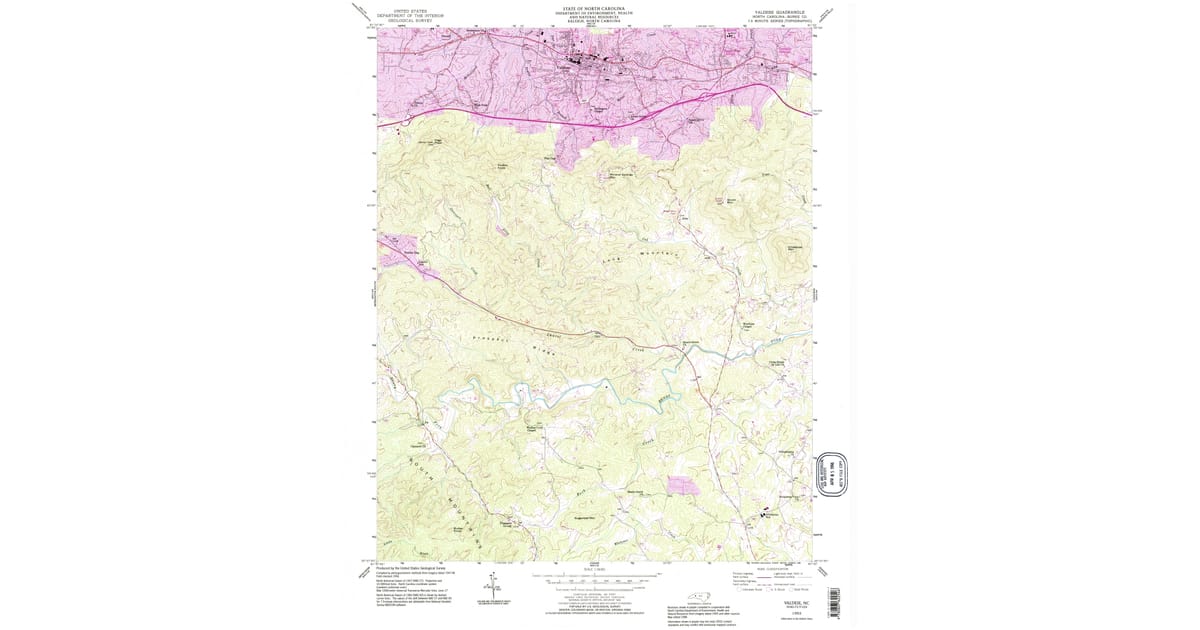 1993 Map of Valdese, NC — High-Res | Pastmaps