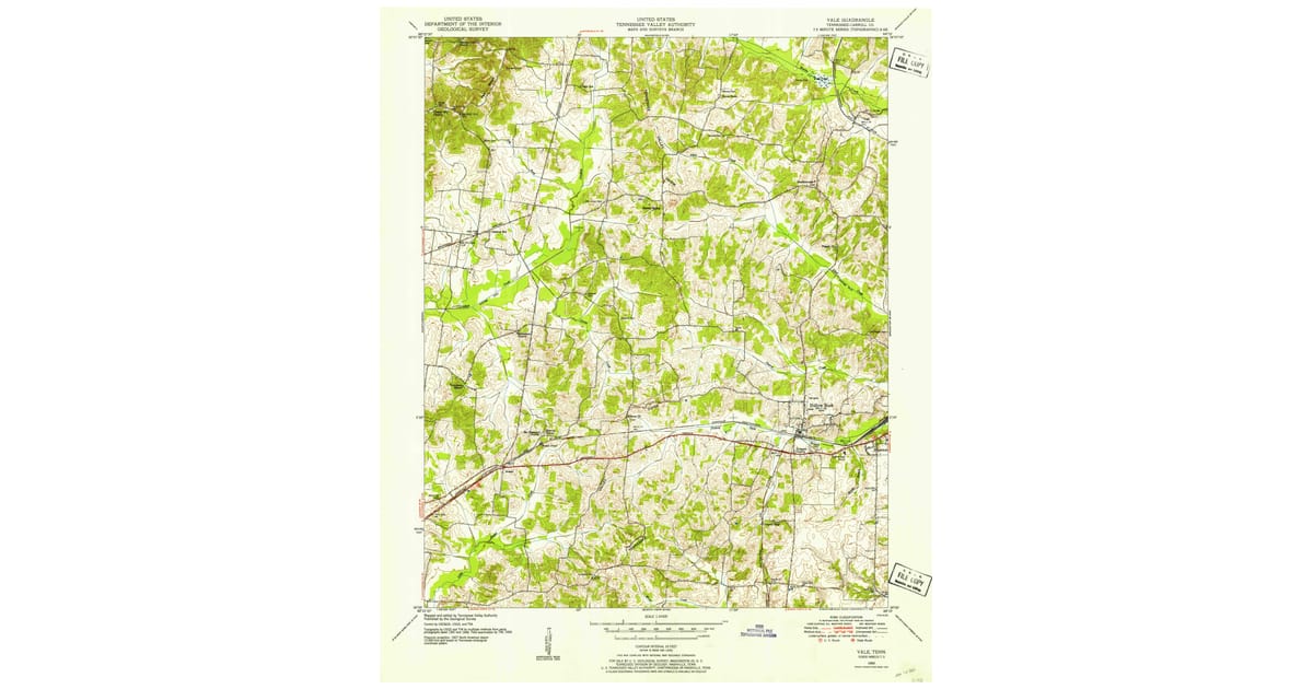 1950 Map of Vale, Carroll County, TN — High-Res | Pastmaps