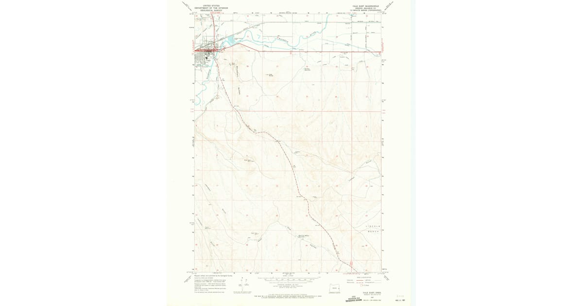 1967 Map of Vale East, Malheur County, OR — High-Res | Pastmaps