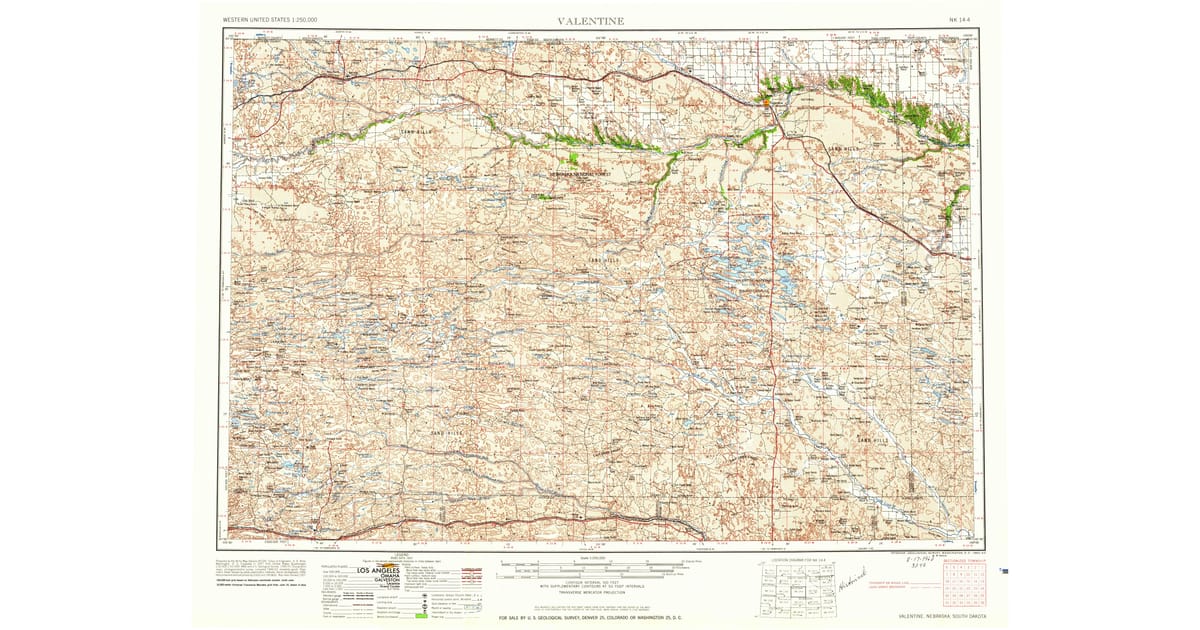 1957 Map of Valentine, NE — High-Res | Pastmaps