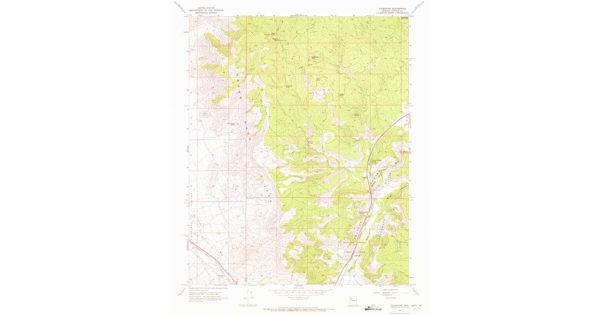 1968 Map of Valentine, AZ — High-Res | Pastmaps