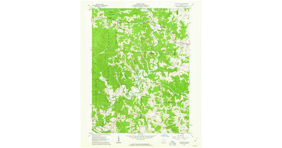 1961 Map of Vales Mills, Vinton County, OH — High-Res | Pastmaps