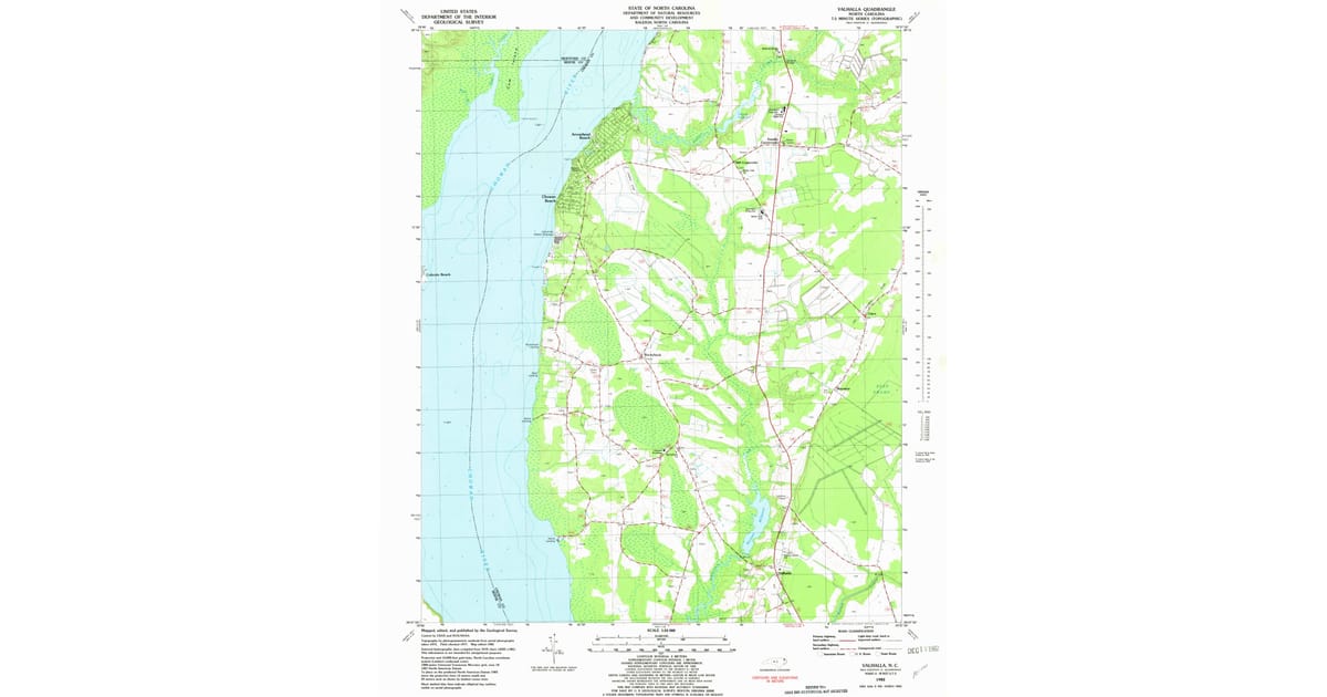 1982 Map of Valhalla, Chowan County, NC — High-Res | Pastmaps