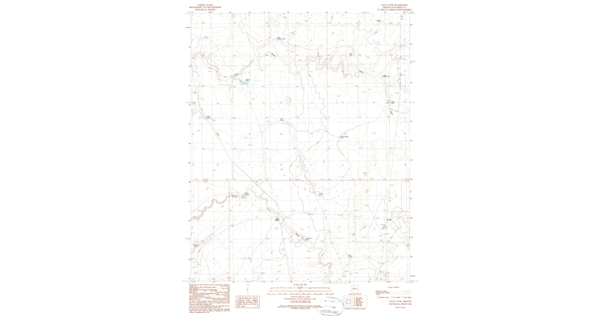 1989 Map of Valle Tank, Coconino County, AZ — High-Res | Pastmaps