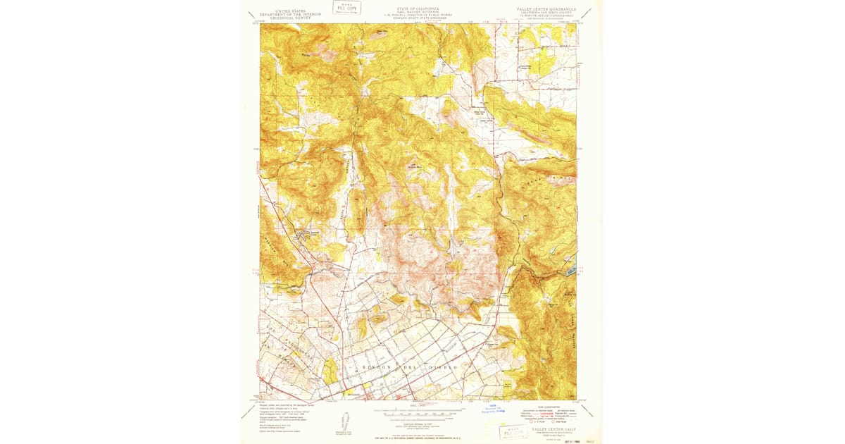1949 Map of Valley Center, CA — High-Res | Pastmaps