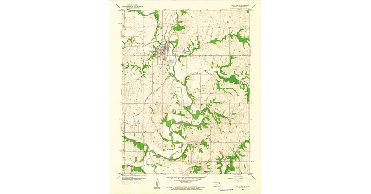 1959 Map of Valley Falls, KS — High-Res | Pastmaps