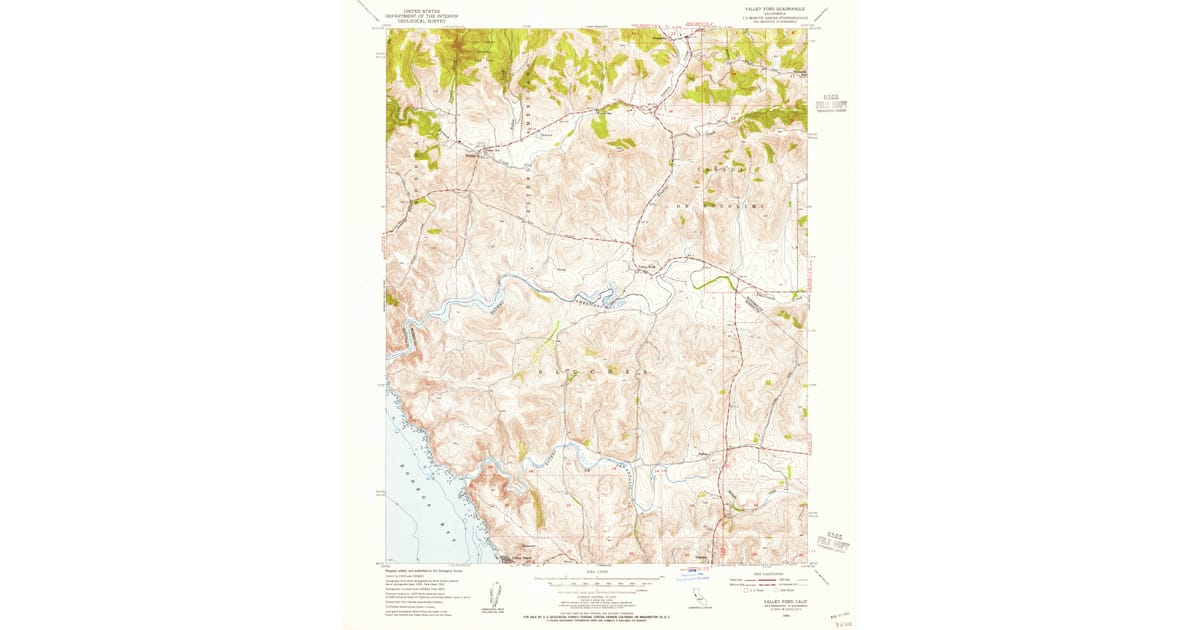 1954 Map of Valley Ford, CA — High-Res | Pastmaps