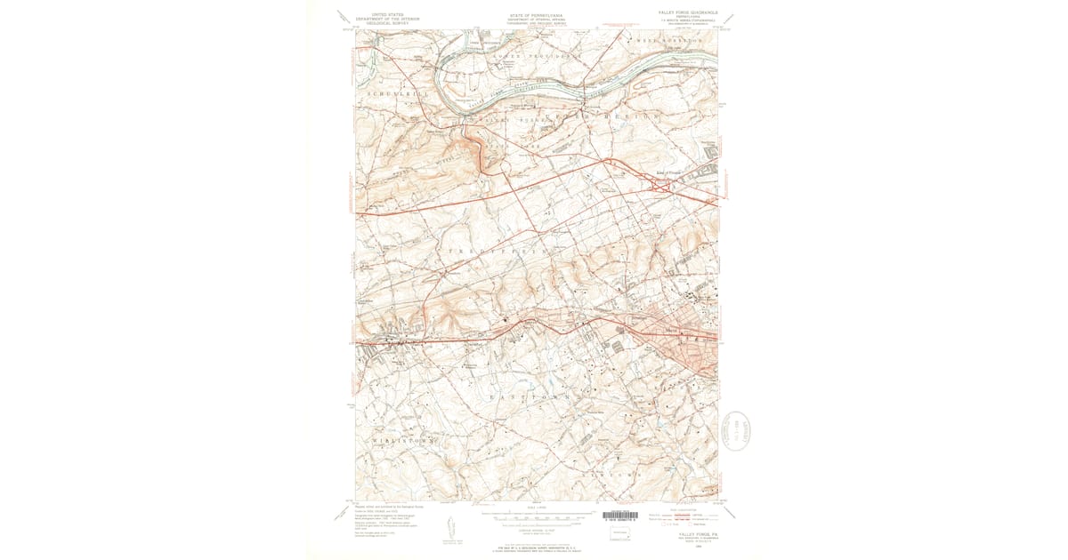 1952 Map of Valley Forge, Chester County, PA — High-Res | Pastmaps