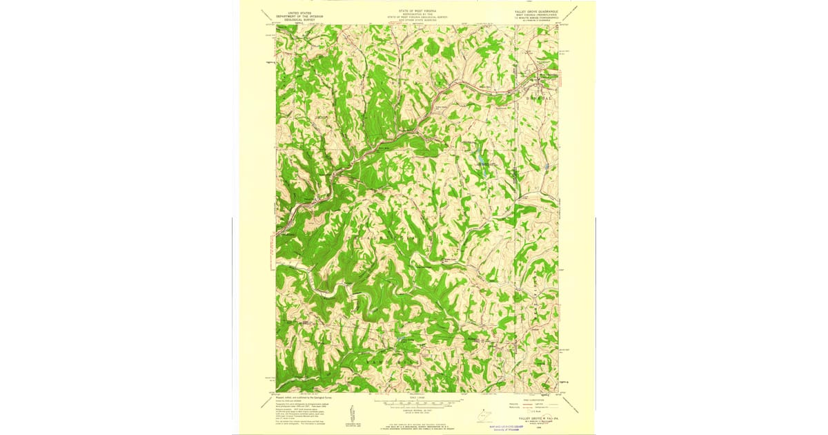 1959 Map of Valley Grove, WV — High-Res | Pastmaps