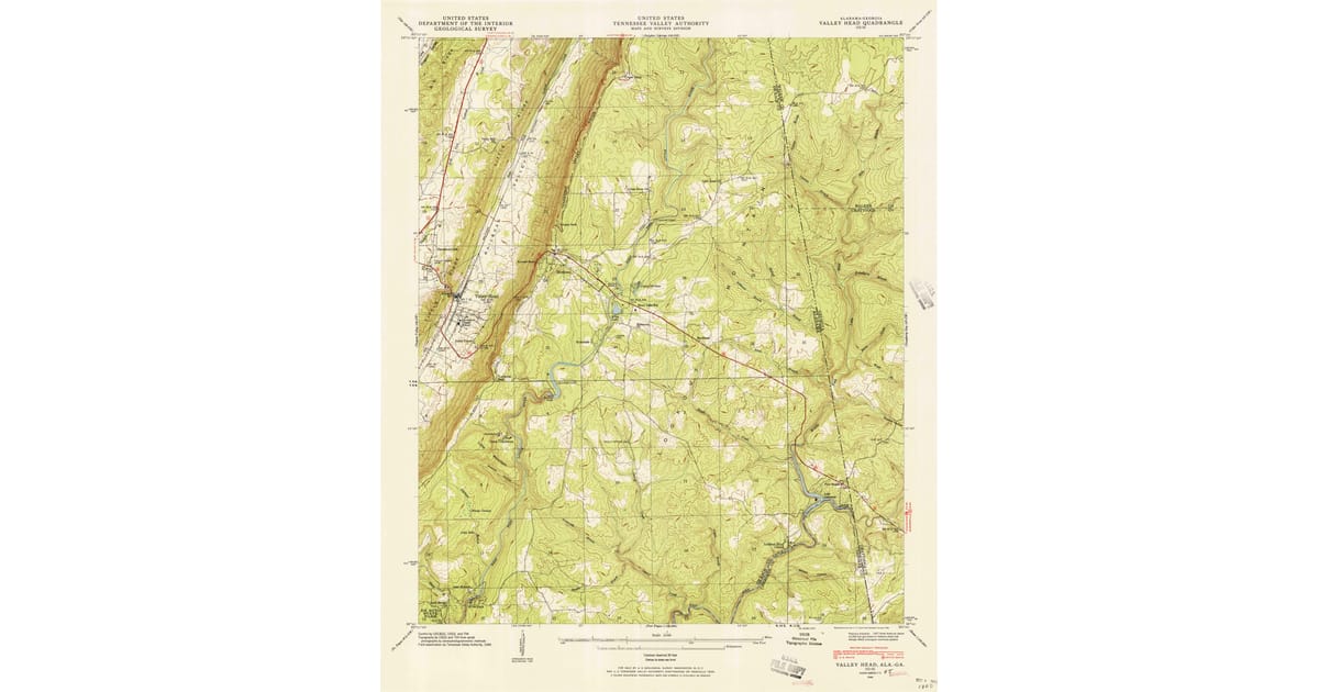1946 Map of Valley Head, AL — High-Res | Pastmaps