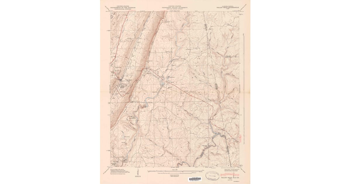 1947 Map of Valley Head, AL — High-Res | Pastmaps