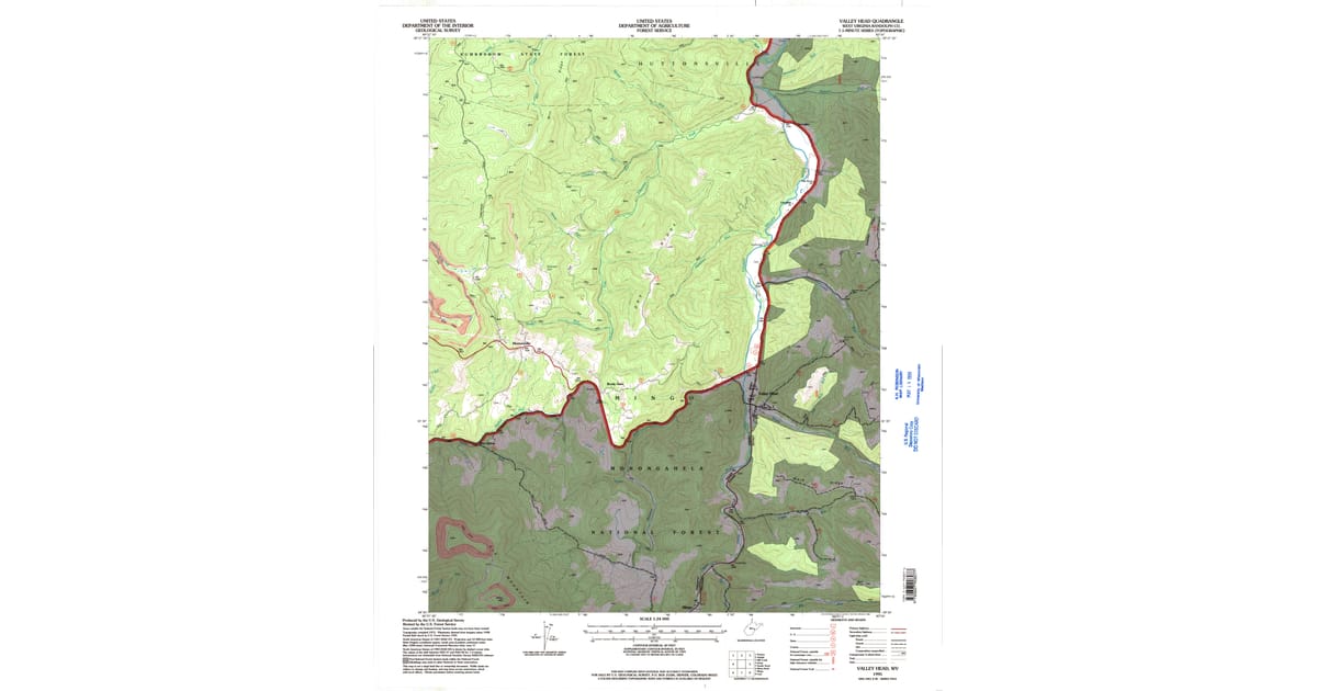 1995 Map of Valley Head, WV — High-Res | Pastmaps