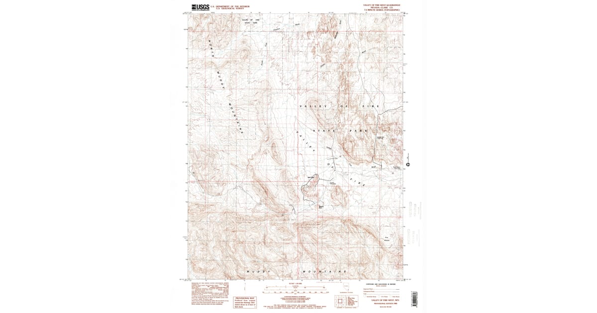 1984 Map of Valley of Fire West, Clark County, NV — High-Res | Pastmaps