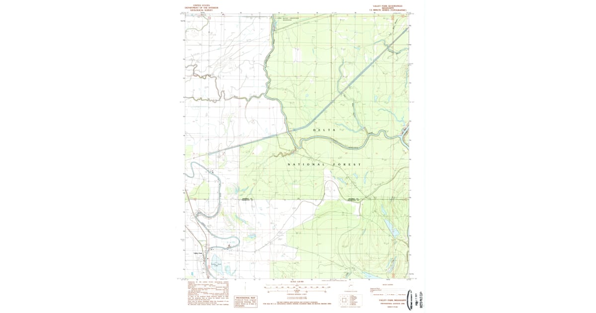 1988 Map of Valley Park, MS — High-Res | Pastmaps