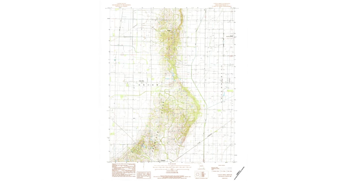 1984 Map of Valley Ridge, Dunklin County, MO — High-Res | Pastmaps