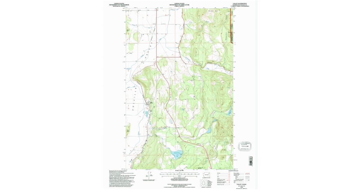 1992 Map of Valley, WA — High-Res | Pastmaps
