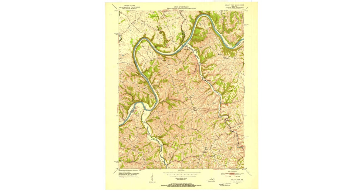 1952 Map of Valley View, Madison County, KY — High-Res | Pastmaps
