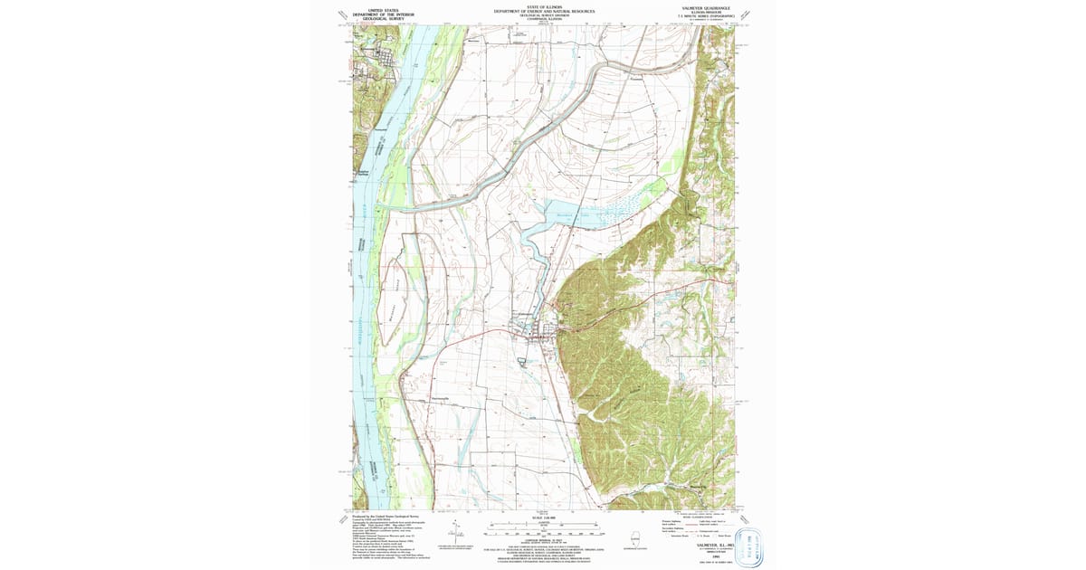 1991 Map of Valmeyer, IL — High-Res | Pastmaps