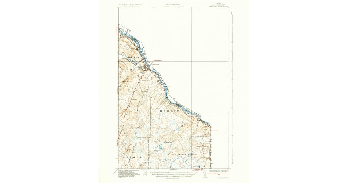 1934 Map of Van Buren, Aroostook County, ME — High-Res | Pastmaps
