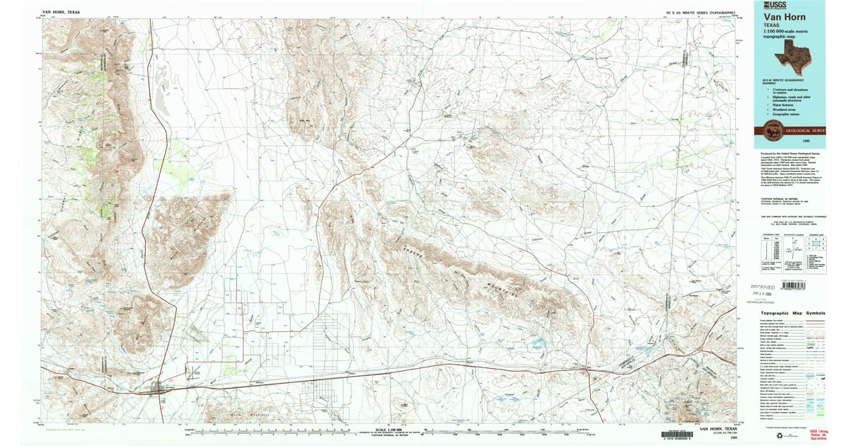1985 Map of Van Horn, TX — High-Res | Pastmaps