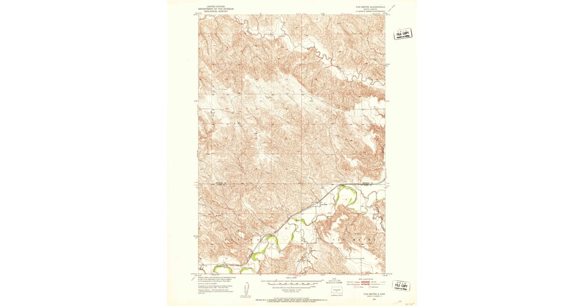 1951 Map of Van Metre, Stanley County, SD — High-Res | Pastmaps