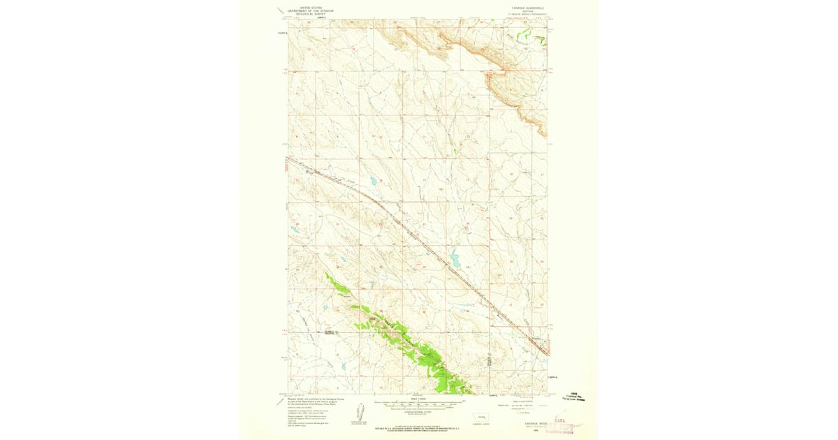 1960 Map of Vananda, Rosebud County, MT — High-Res | Pastmaps